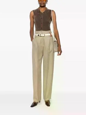 FORTE_FORTE Herringbone Pleated Trousers