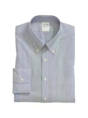 Brooks Brothers Striped-pattern Oxford Shirt - Blue