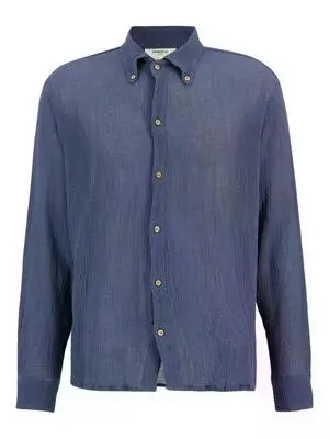 Spiritum Tulum Button-down Cotton-gauze Shirt - Blue
