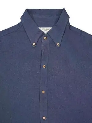 Spiritum Tulum Button-down Cotton-gauze Shirt - Blue
