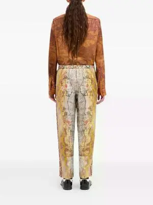 PIERRE-LOUIS MASCIA Floral Print Drawstring Waist Trousers