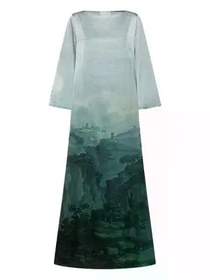 PIERRE-LOUIS MASCIA Printed Maxi Dress - Green