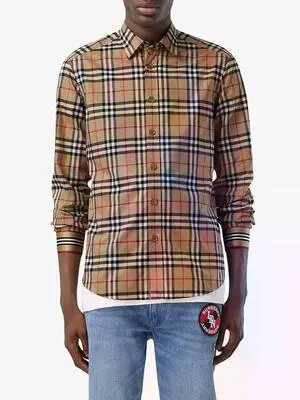 Burberry Icon Stripe Cuff Vintage Check Shirt - Neutrals