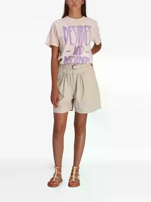 Isabel Marant Étoile Cotton T-shirt With Graphic Print - Neutrals