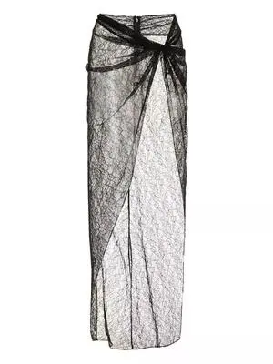 LAQUAN SMITH Lace Wrap Cover-up - Black