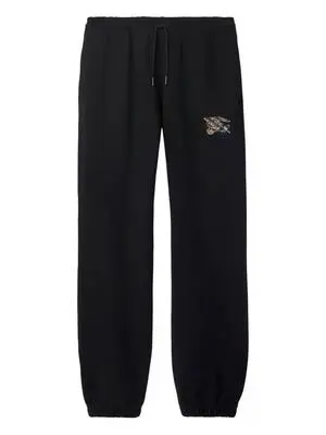Burberry Cotton Sweatpants With Embroidered Logo - 8 Black
