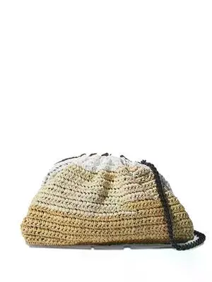 Maria La Rosa Crochet Clutch Bag - Blue