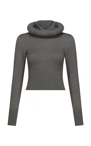 Alaïa Hooded Virgin Wool Sweater - Grey