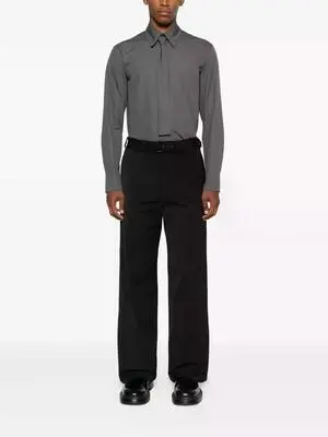 JIL SANDER Long-sleeve Tie-neck Shirt - Grey
