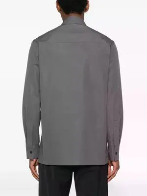 JIL SANDER Long-sleeve Tie-neck Shirt - Grey
