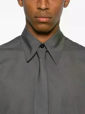JIL SANDER Long-sleeve Tie-neck Shirt - Grey