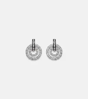 KAMYEN Diana 18kt White Gold Diamond And Enamel Earrings - Silver