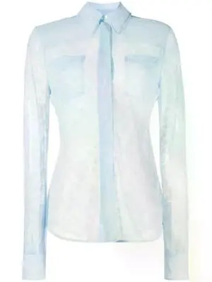 Victoria Beckham Sheer Lace Shirt - Blue