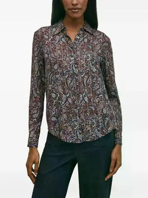 Brooks Brothers Paisley Print Long Sleeve Shirt - Blue