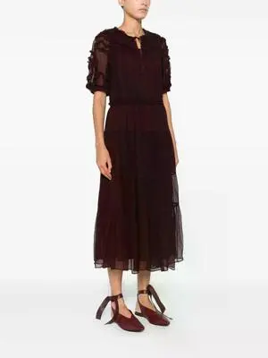 Ulla Johnson Ruffled Neckline Tiered Dress