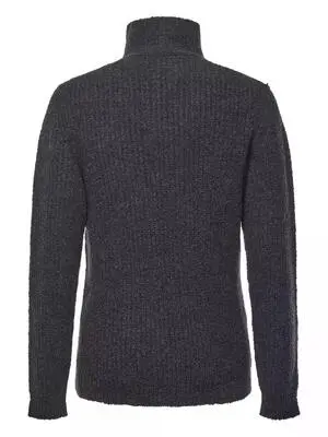 Dolce & Gabbana High Neck Zip-up Sweater - Grey