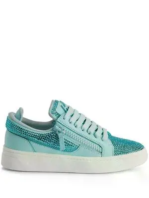 GIUSEPPE ZANOTTI Embellished Leather Sneakers