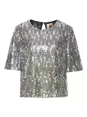 ANIYE BY Sequined Short Sleeve Top