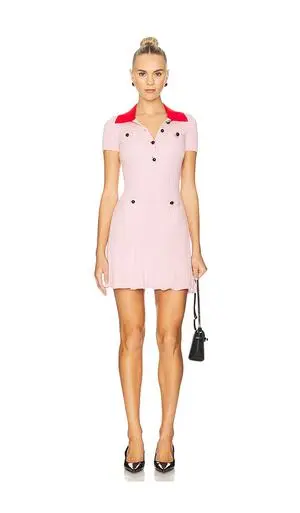 SELF-PORTRAIT Contrast Collar Knit Mini Dress
