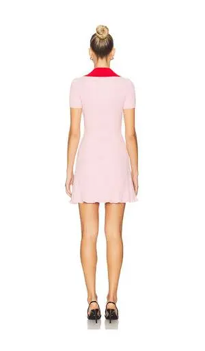 SELF-PORTRAIT Contrast Collar Knit Mini Dress