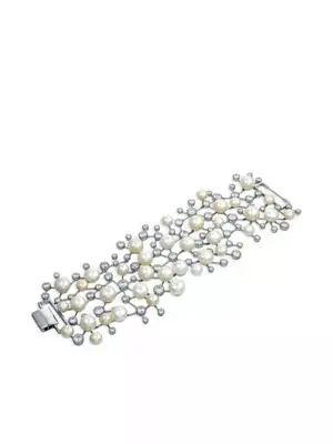 ANABELA CHAN Rhodium Vermeil Constellation Bracelet With Pearls And Diamonds