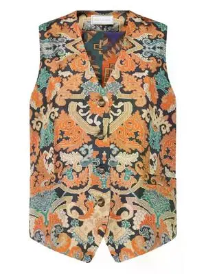 PIERRE-LOUIS MASCIA Geometric Pattern Silk Waistcoat
