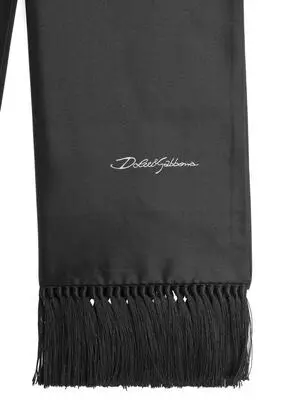 Dolce & Gabbana Embroidered-logo Fringe Scarf