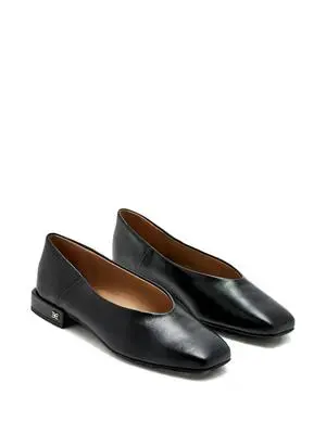 Sam Edelman Kasey Ballet Flats With Square Toe And Low Block Heel - Black