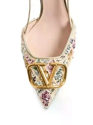 Valentino Garavani Embellished Slingback Pumps