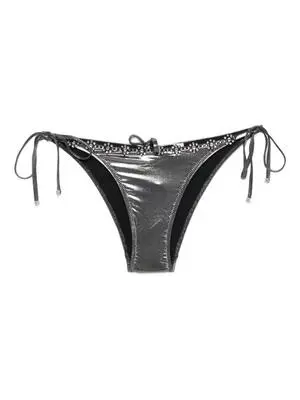 Agent Provocateur Embellished Tie-side Bikini Bottoms - Silver