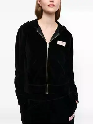 GANNI Velour Zip-up Hoodie