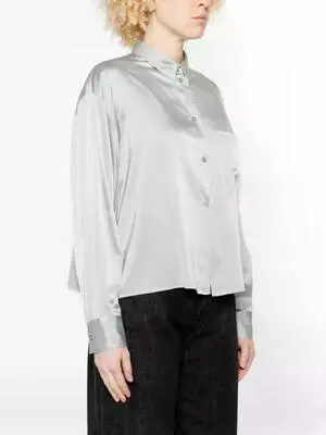 FORTE_FORTE Satin Shirt With Classic Collar