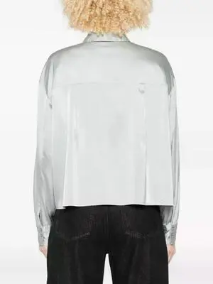 FORTE_FORTE Satin Shirt With Classic Collar