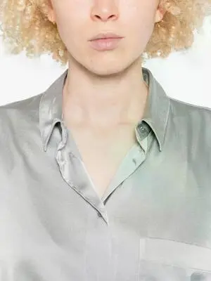 FORTE_FORTE Satin Shirt With Classic Collar