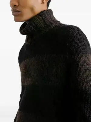 Dolce & Gabbana Striped Roll-neck Sweater - Brown