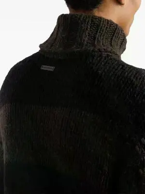 Dolce & Gabbana Striped Roll-neck Sweater - Brown