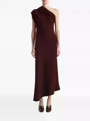 Khaite Draped One-shoulder Dress - Red