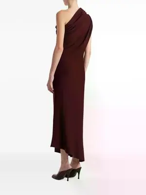 Khaite Draped One-shoulder Dress - Red