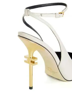 Elisabetta Franchi Slingback Falcon In Nappa And Gros-grain