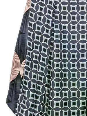 Biyan Printed Silk Skirt - Blue
