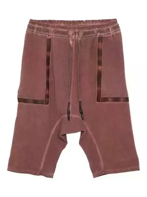 69 Elasticated-waistband Drop-crotch Shorts - Red