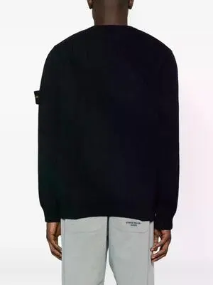 Stone Island Ribbed-knit Logo-patch Sweater - Blue