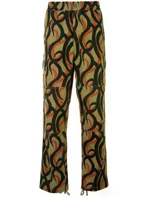 PORTS V Abstract Print Straight-leg Trousers - Multicolour