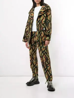 PORTS V Abstract Print Straight-leg Trousers