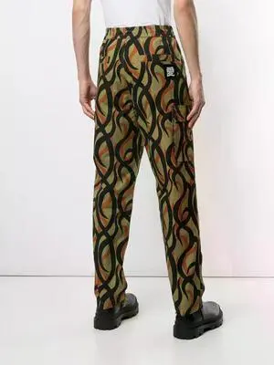 PORTS V Abstract Print Straight-leg Trousers