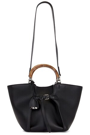 Ralph Lauren Leather Tote Bag With Bamboo Handles