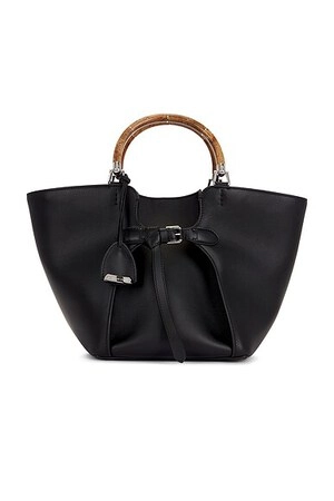 Ralph Lauren Leather Tote Bag With Bamboo Handles