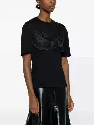 Simone Rocha Ruffled Satin-panel T-shirt