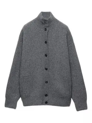 Prada Prada Grey Cashmere Cardigan With Elbow Patches Grey