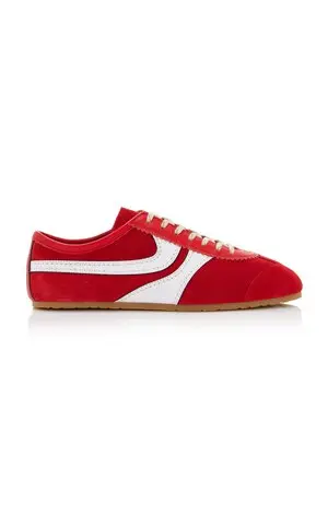 Dries Van Noten Dries Van Noten Suede Lace-Up Sneakers Red